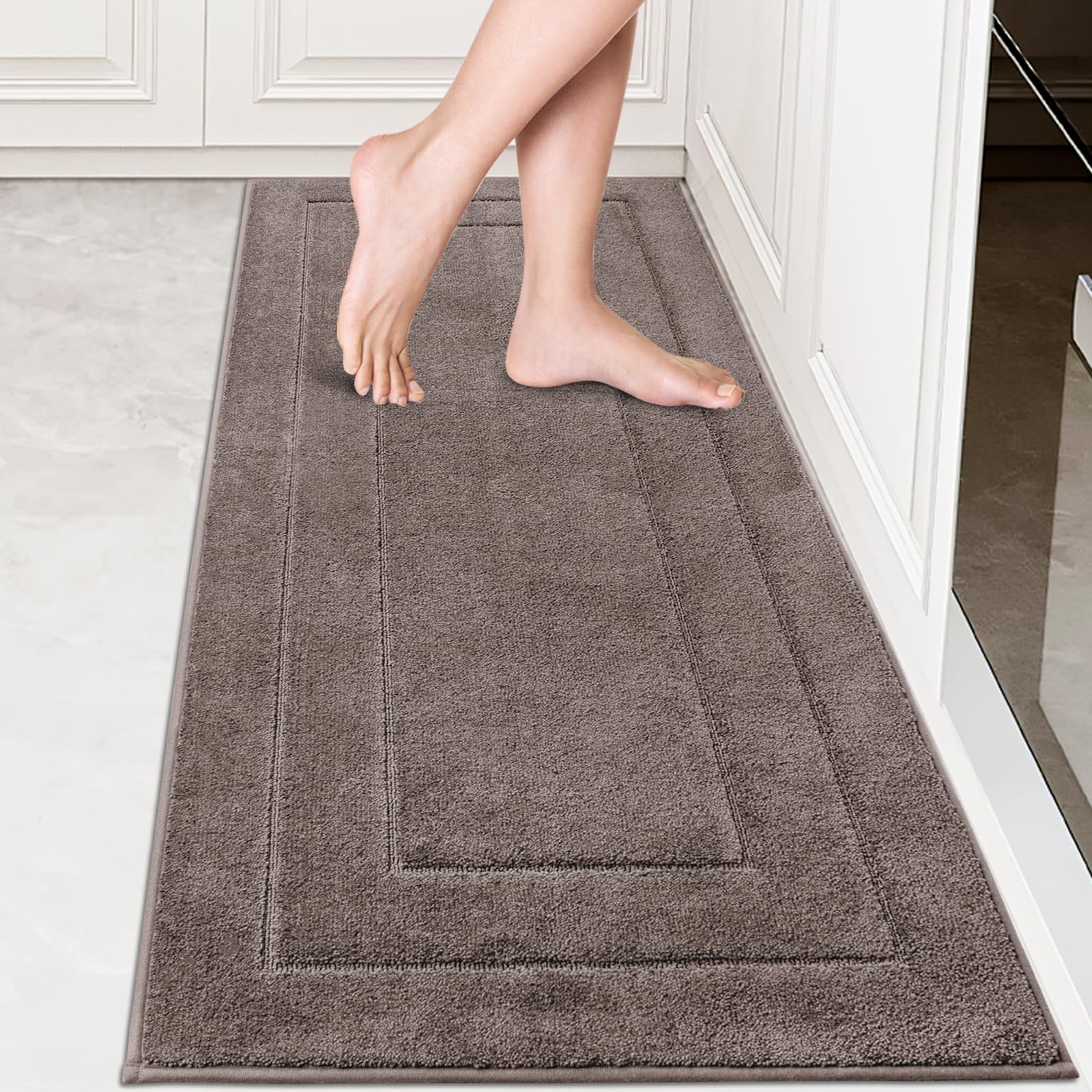 PURRUGS Machine Washable Kitchen Rug 24" x 59", Non-Slip/Skid Hallway ...
