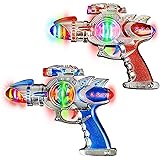 Amazon.com: LED Light Up Toy Gun Set by Art Creativity - Super Ray Gun ...