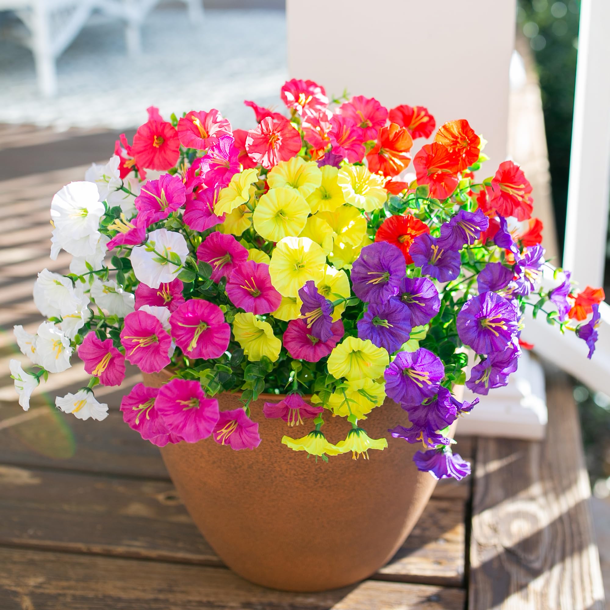 HyeFlora Artificial Fake Flowers Plants for Outdoor Outside Spring ...