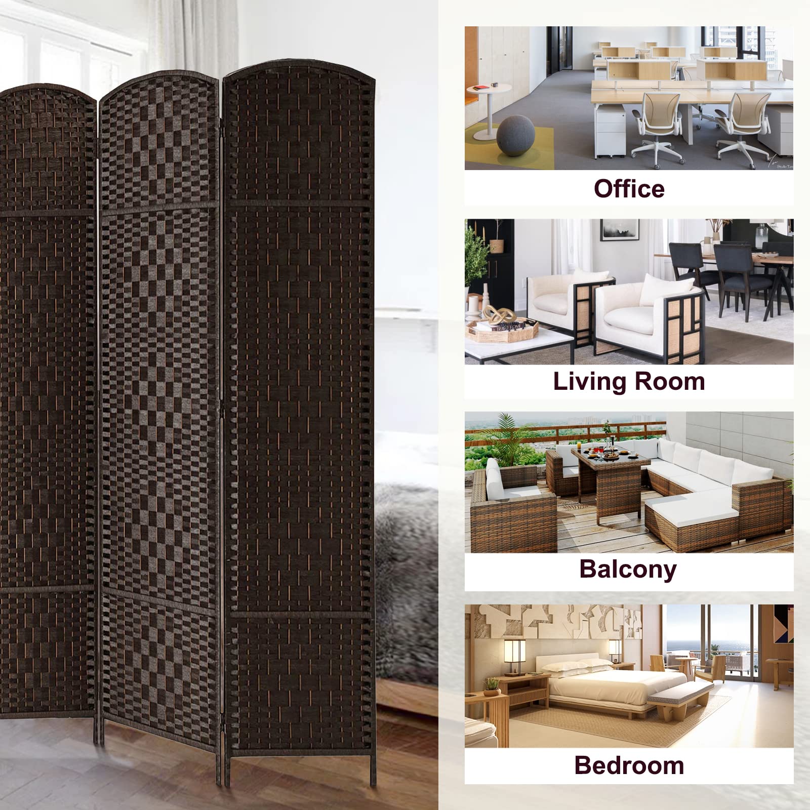 RHF 6 Ft.Tall Room Divider, Room Dividers And Folding Privacy Screens ...