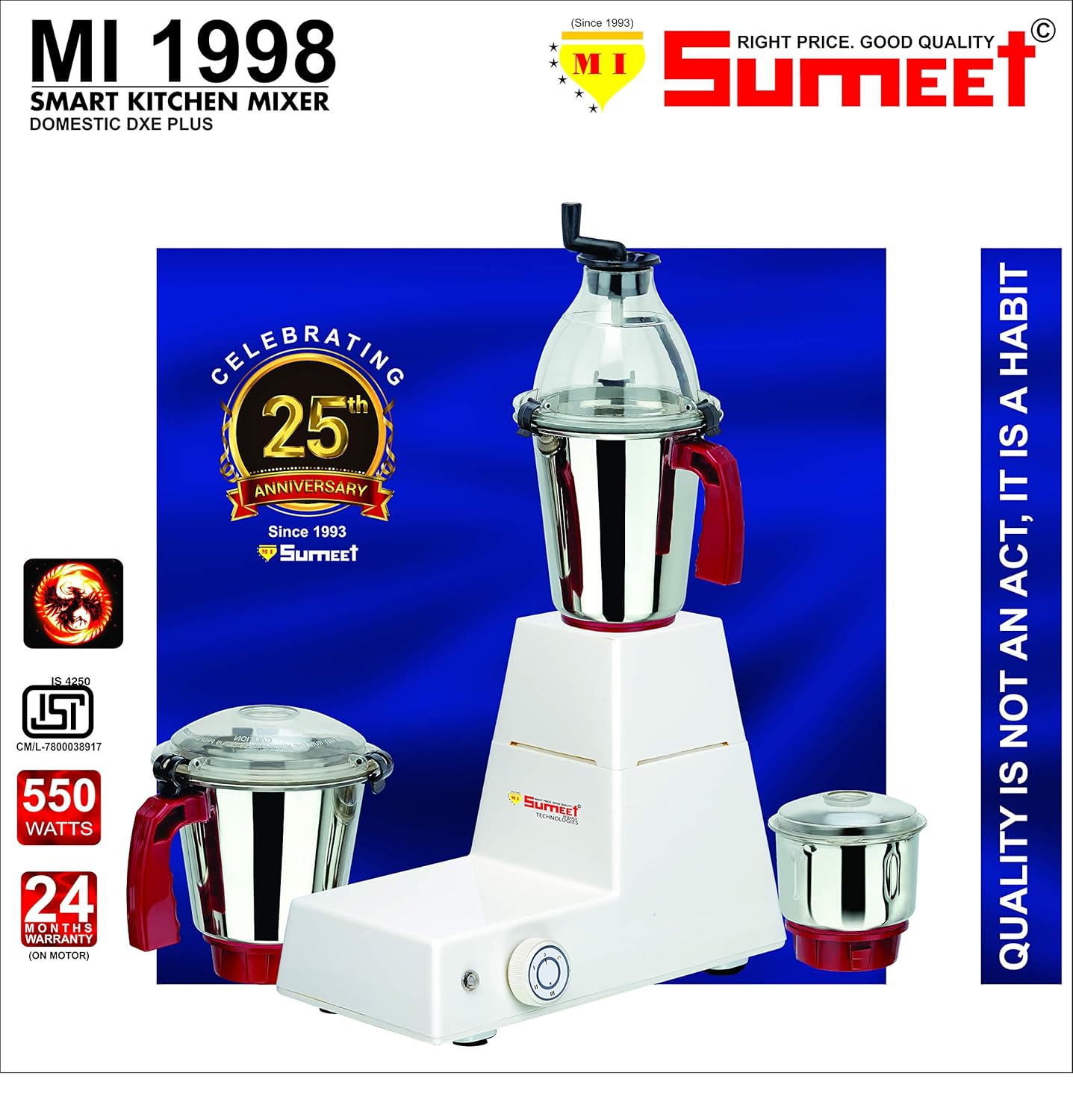 Buy MI Sumeet 1998 Smart Kitchen Mixer 550 Watt (White) Online at Low ...