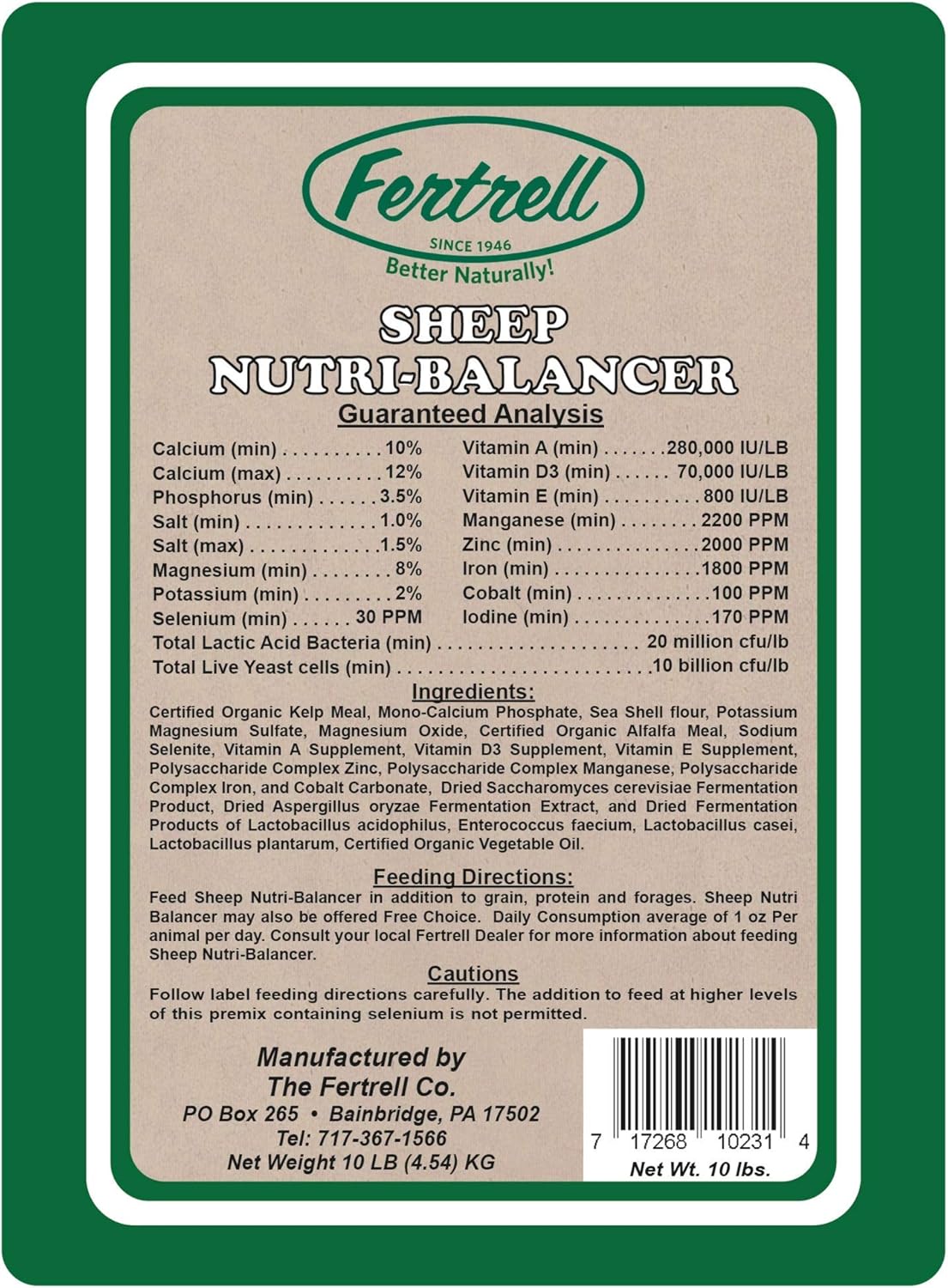 Amazon.com : Fertrell Sheep Nutri-Balancer Organic and Natural Premix ...
