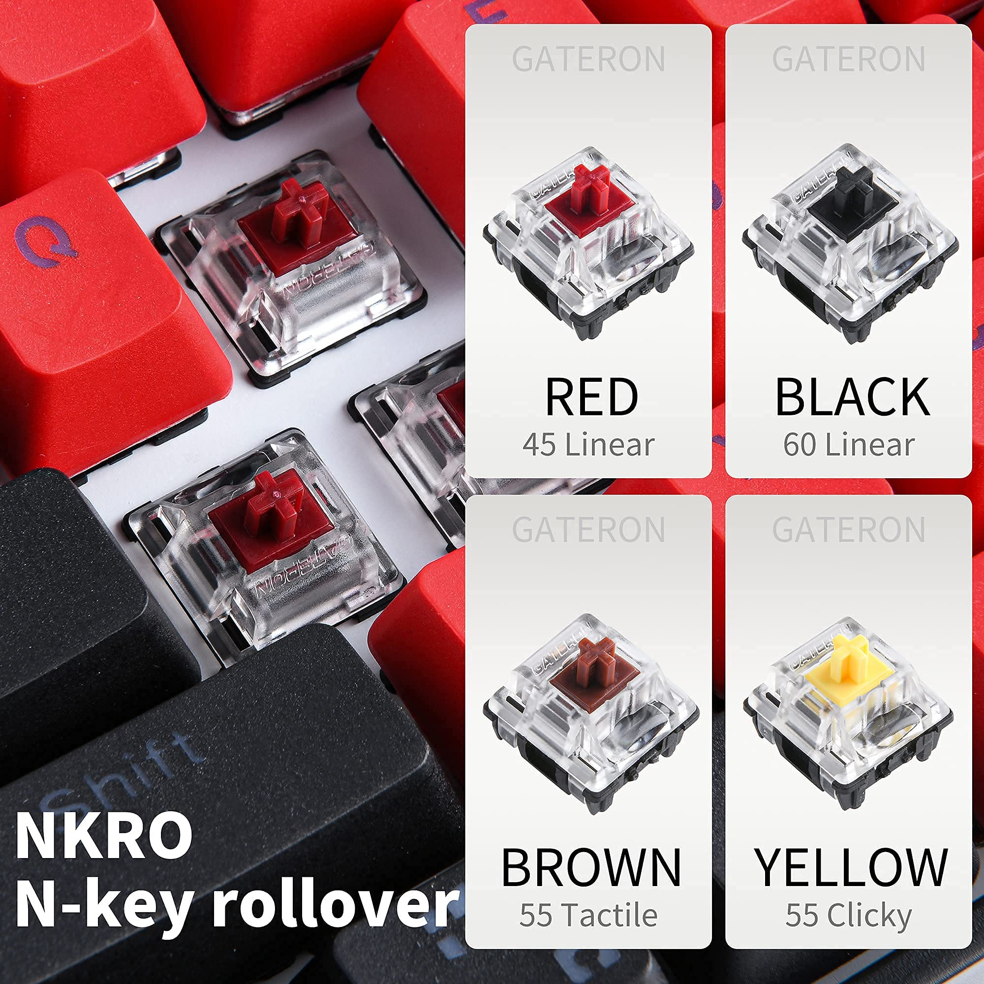 Mua Guffercty kred Sk61 60% Mechanical Keyboard Linear Red Switch Hot ...