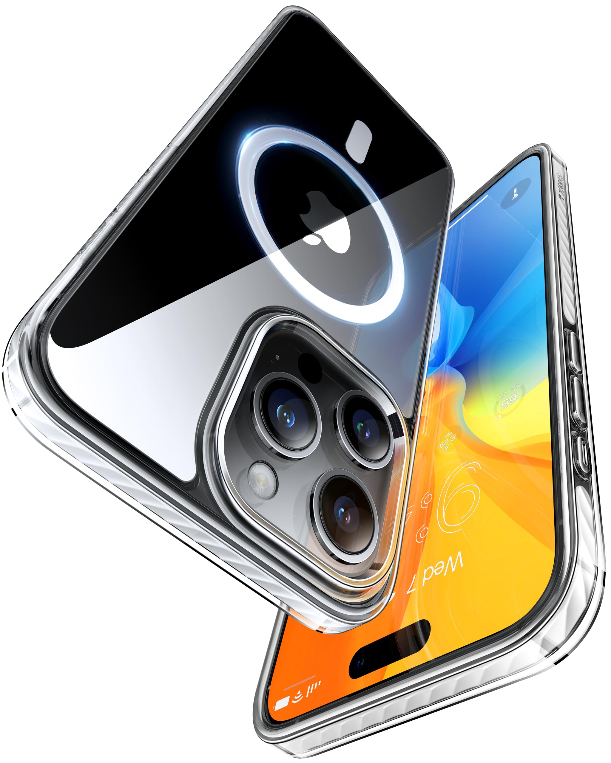 TORRAS for iPhone 15 Pro Max Case Clear [Compatible with MagSafe][Military-Grade Protection ...