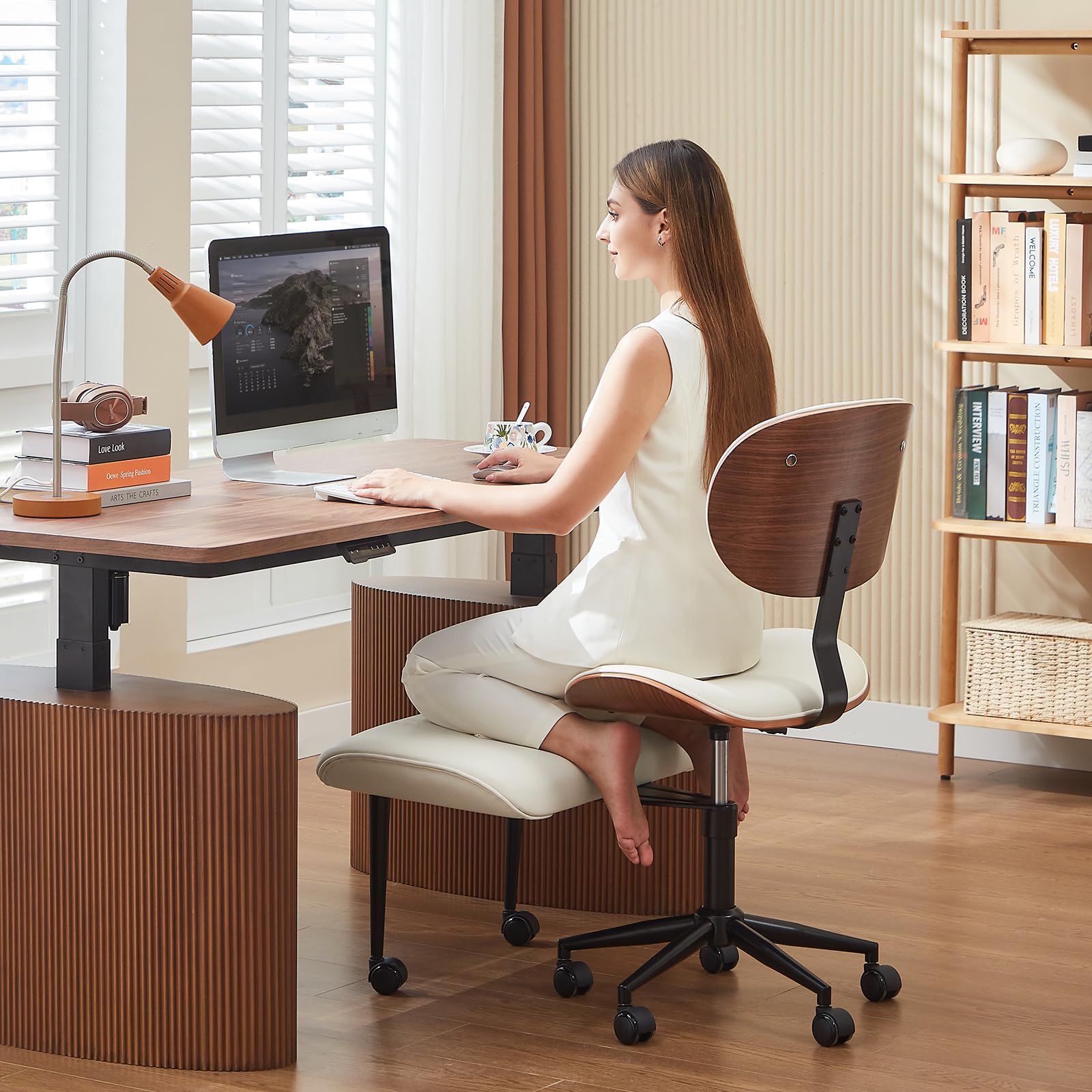 Bestier Meditation Chair with Wider Bentwood Back Support, Ergonomic ...