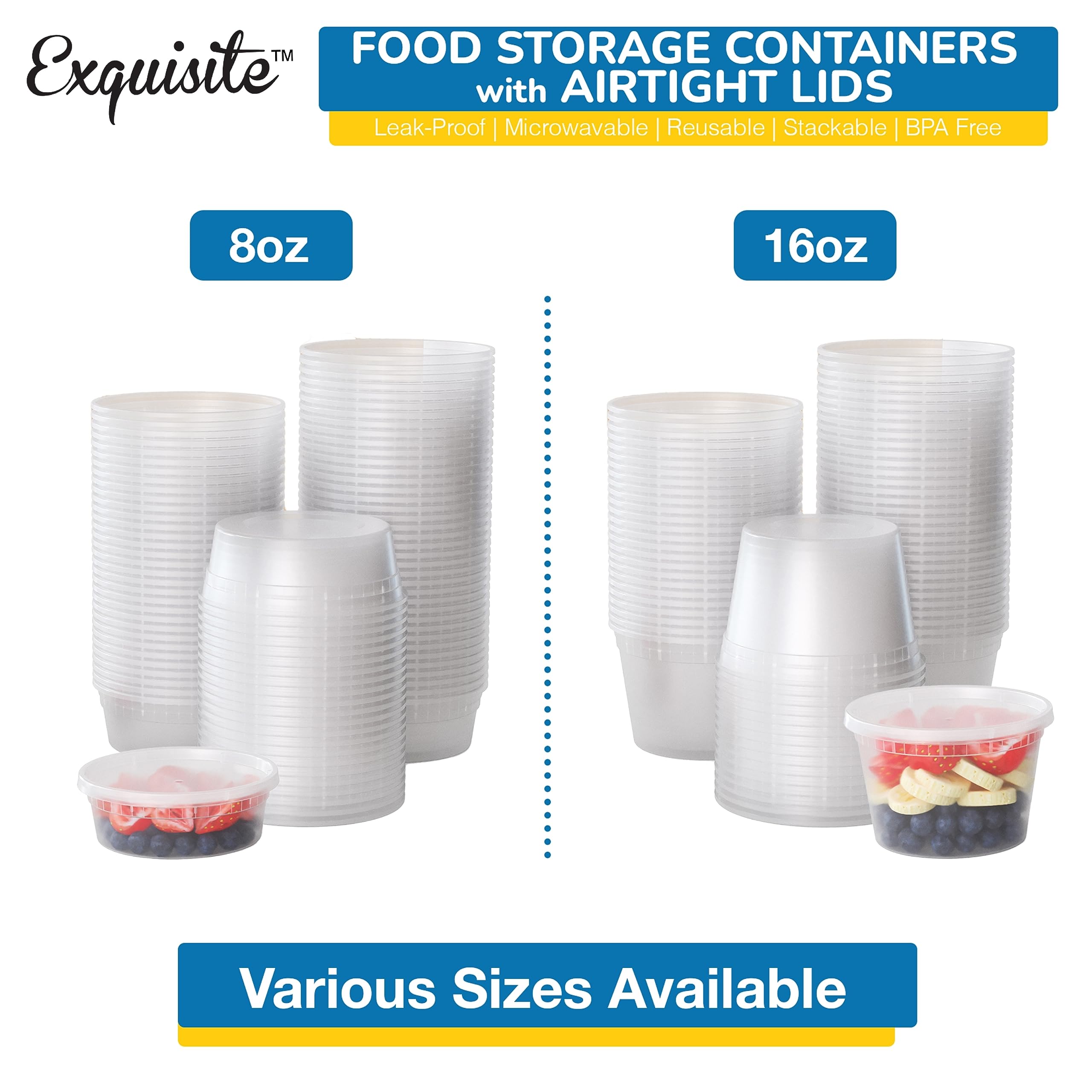 Mua Disposable 8 oz Plastic Containers With Lids - 240 Of Each ...