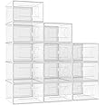 Amazon.com: Kuject X-Large Shoe Storage Box Fit Size 11,Clear Plastic ...