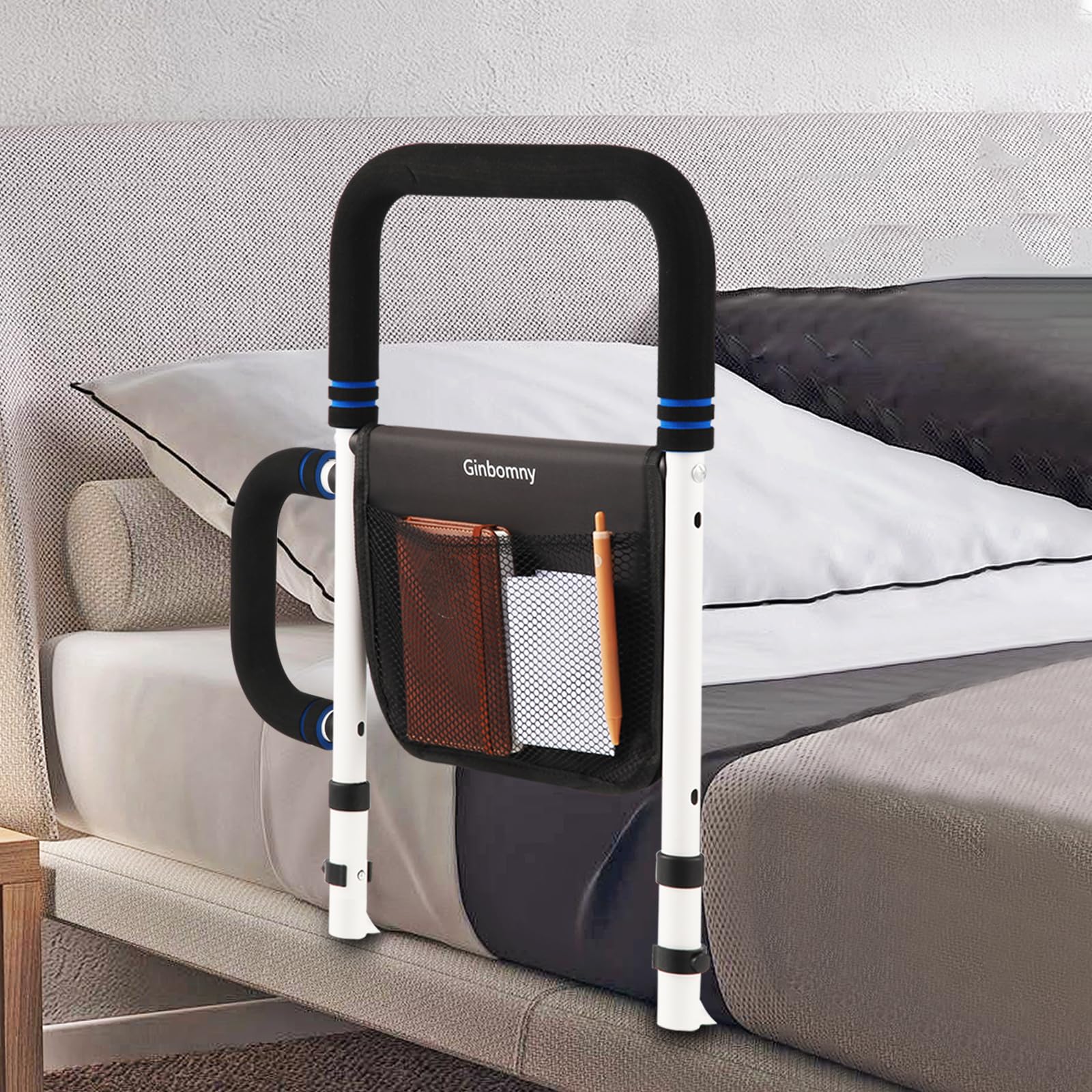 Bed Rails for Elderly Adults Safety with Double Grab Bars, Safety ...