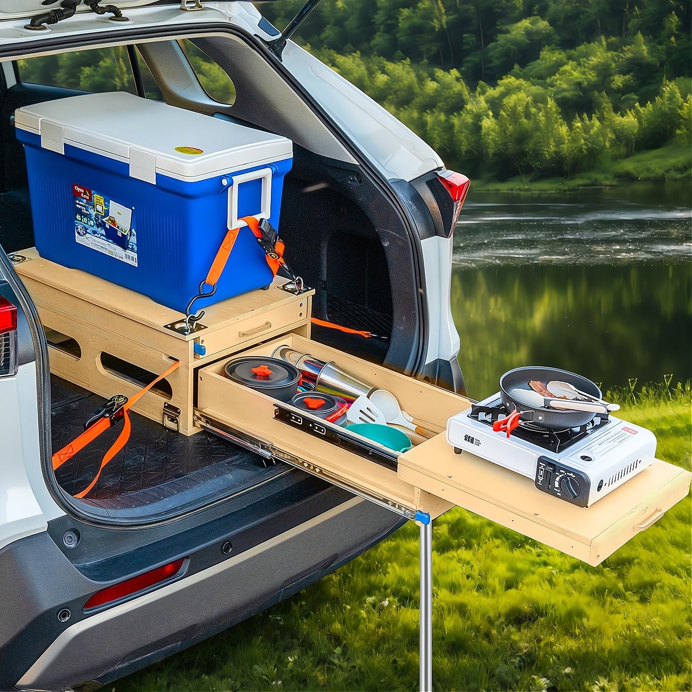 SHIWAGIN Fridge Slider Overland Kitchen, Including Storage Drawers and ...