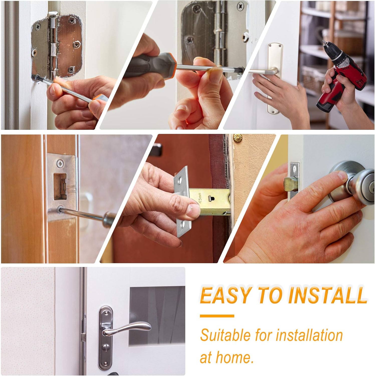 Door Tubular Latch, 45mm Tubular Mortice Latch with Screws for Internal ...