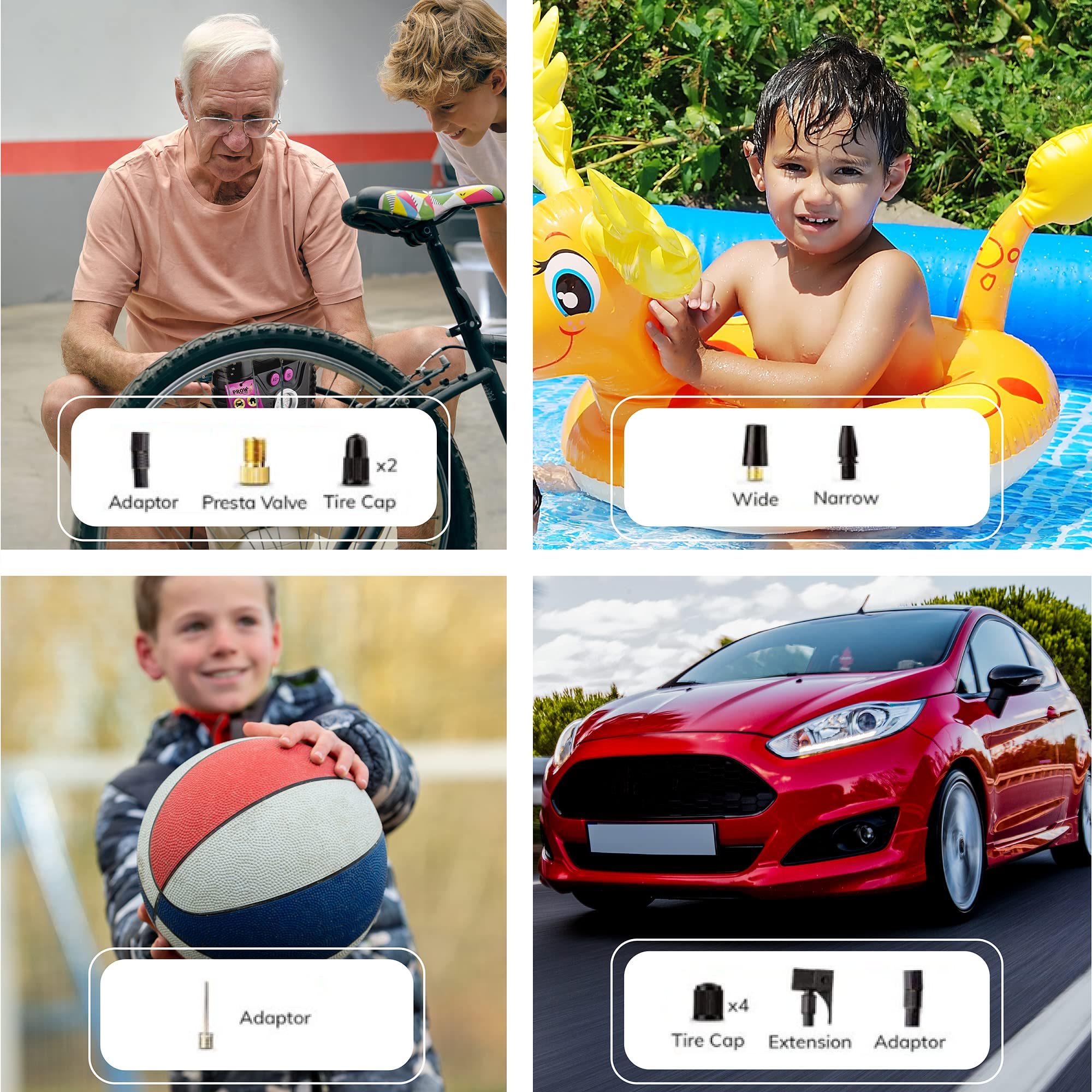 PROW Electric Air Compressor Tire Inflator AC/DC Portable For Car 12V ...