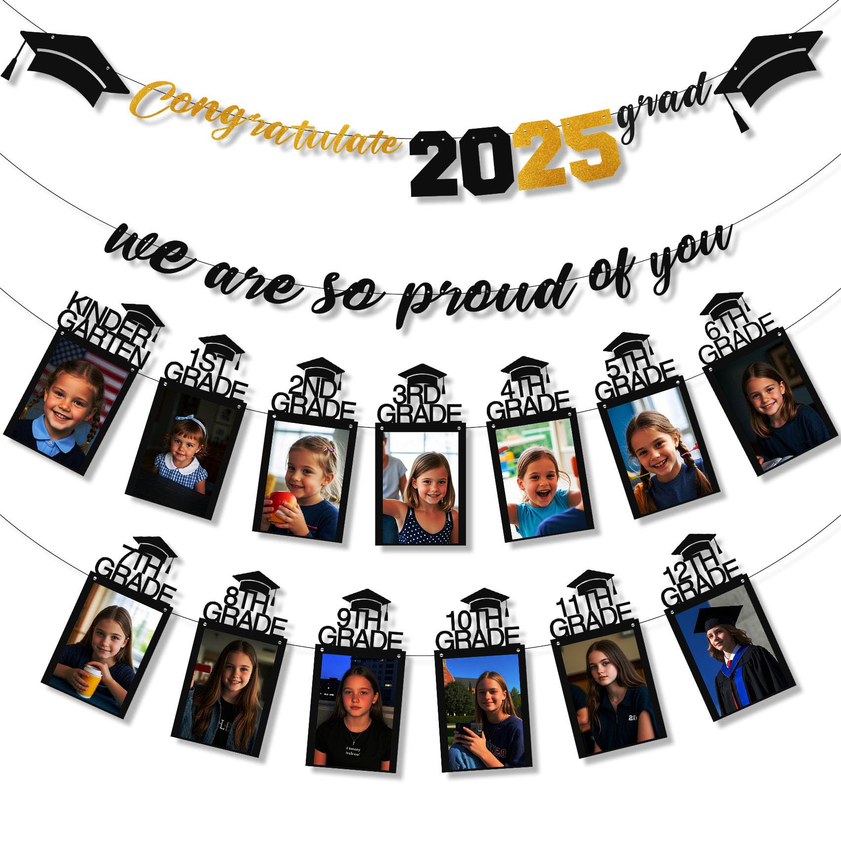 Graduation Photo Banner 2025, Graduation Banners Set Class of 2025 ...