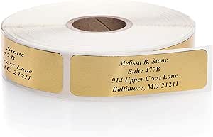 Amazon.com : Shiny Gold Foil Rolled Address Labels Without Elegant ...