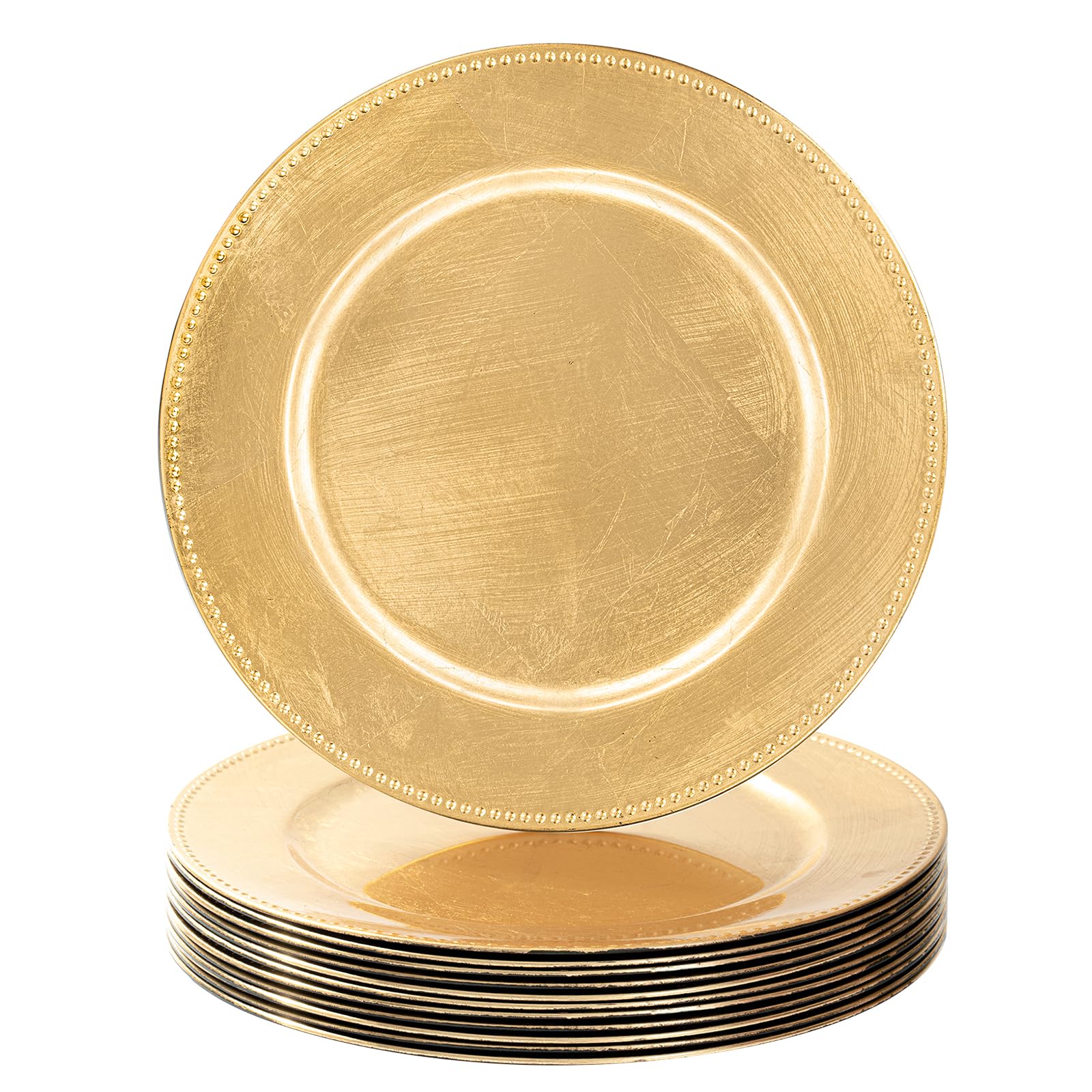 MAONAME Gold Charger Plates Set of 12, Foil 13" Plate Chargers with ...