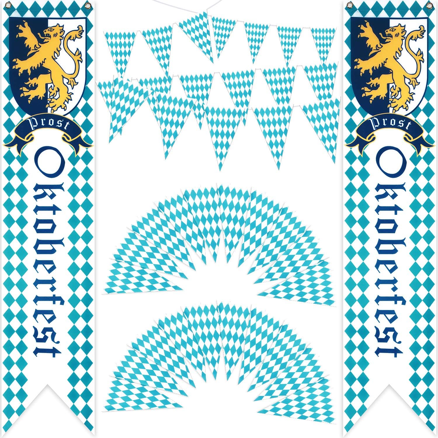 Oktoberfest Party Banner Decorations Set, 38 Flags Banner Oktoberfest ...