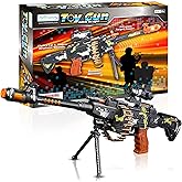 Amazon.com: ArtCreativity Light Up Toy Machine Gun with Folding Bayonet ...