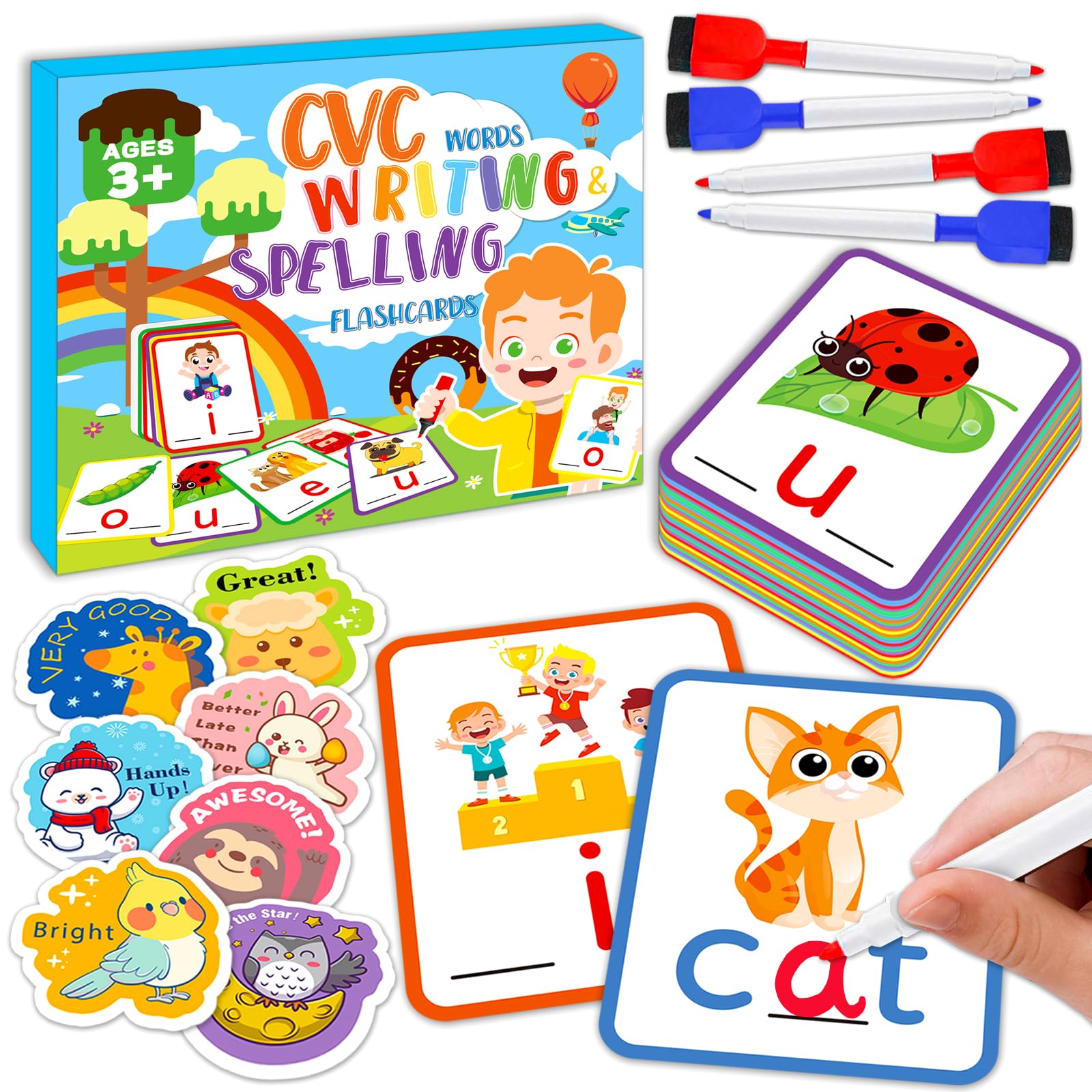 Mua zheyistep CVC Word Games Writing Spelling Flash Cards for Kindergarten, CVC Sight Word Cards ...