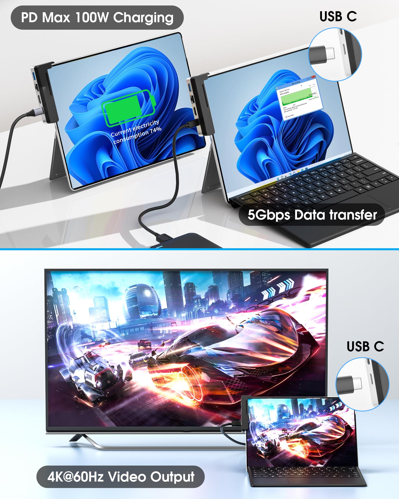 Mua Surface Pro 9 Docking Station, 6-in-2 Microsoft Surface Pro 9 USB-C ...