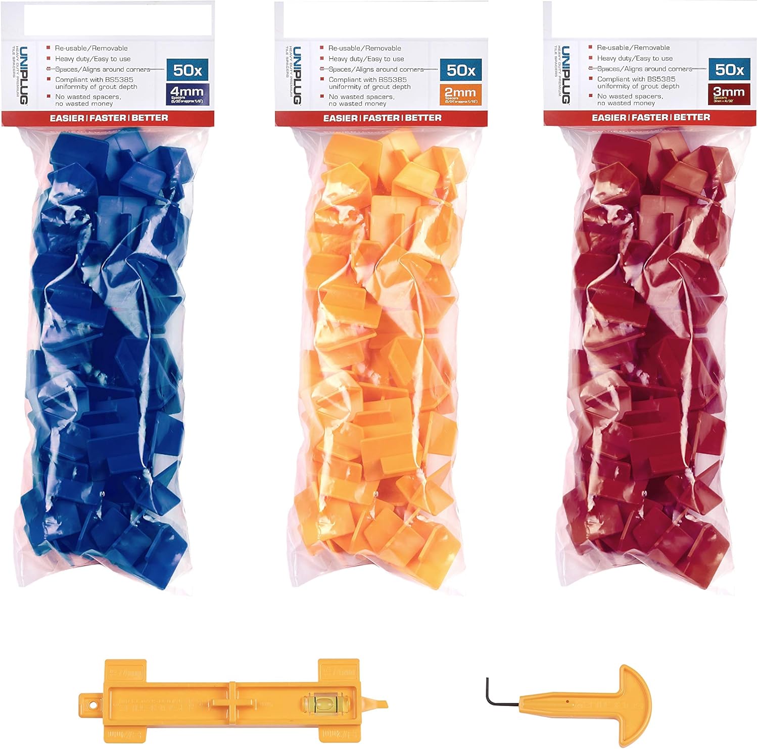 Tiletracker DIY Triple Reusable Spacer Pack. Includes Multi Tool ...
