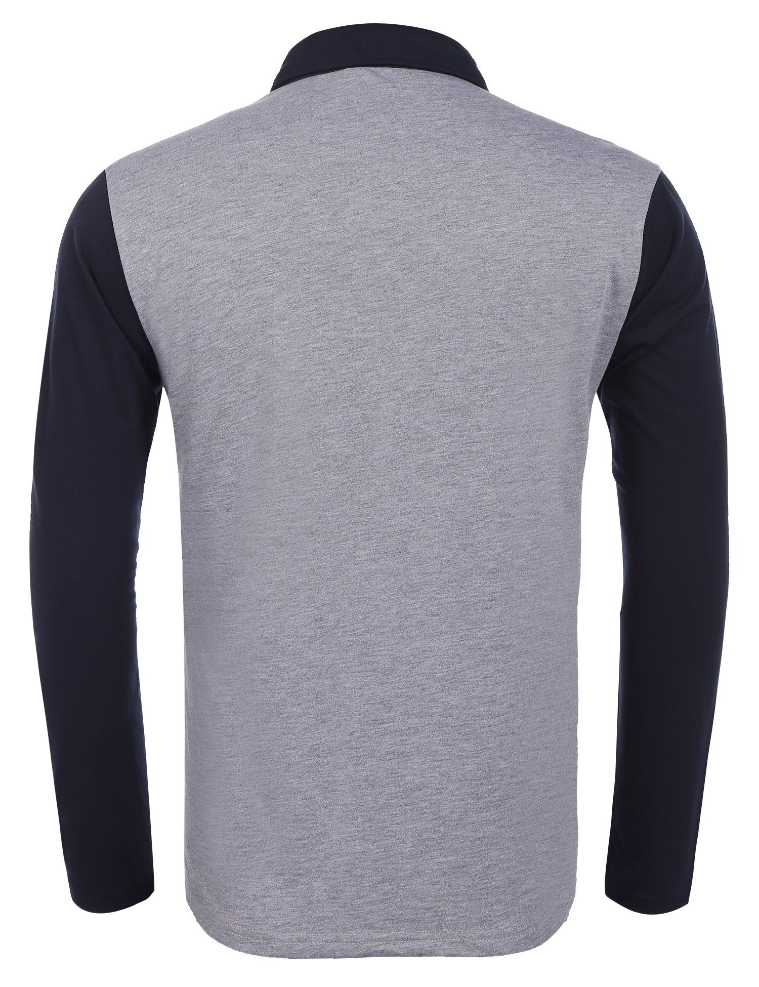 COOFANDY Mens Polo Shirt Long Sleeves Slim Fit Contrast Collar Cotton Classic T Shirts - GearUP Swag