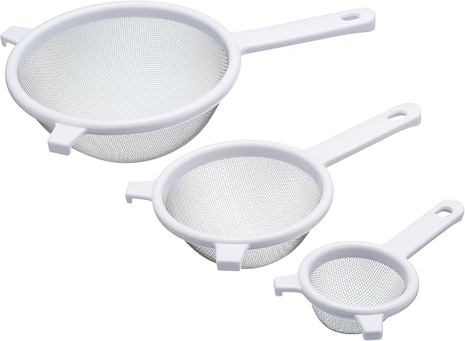 KitchenCraft Set of 3 Fine Mesh Plastic Sieve Set: Amazon.co.uk ...