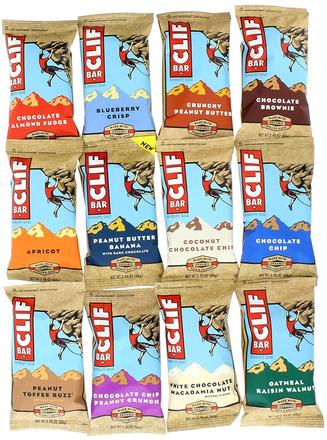 Amazon.com: Clif Bar Energy Bar, Variety Pack, Chocolate Chip, Crunchy ...