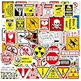 Amazon.com: 100 Pcs Warning Sign Stickers Waterproof Stickers for ...