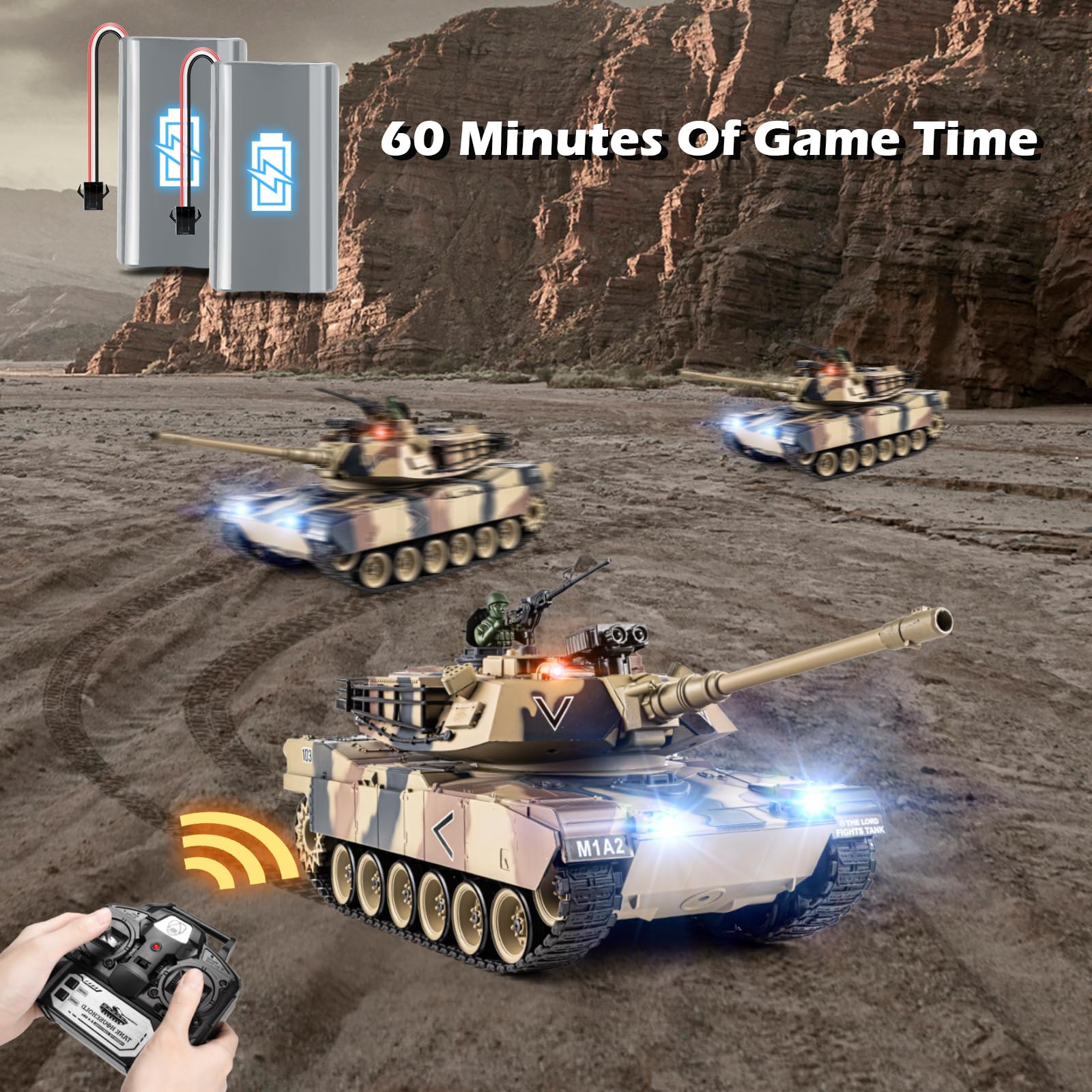 Mua 1:18 RC Tank, 2.4Ghz US M1A2 Remote Control Tank Model Toys, 15 ...