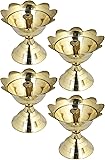 Amazon.com: Aarti Diya Oil Wick Brass Lamp Lotus Flower Home ...