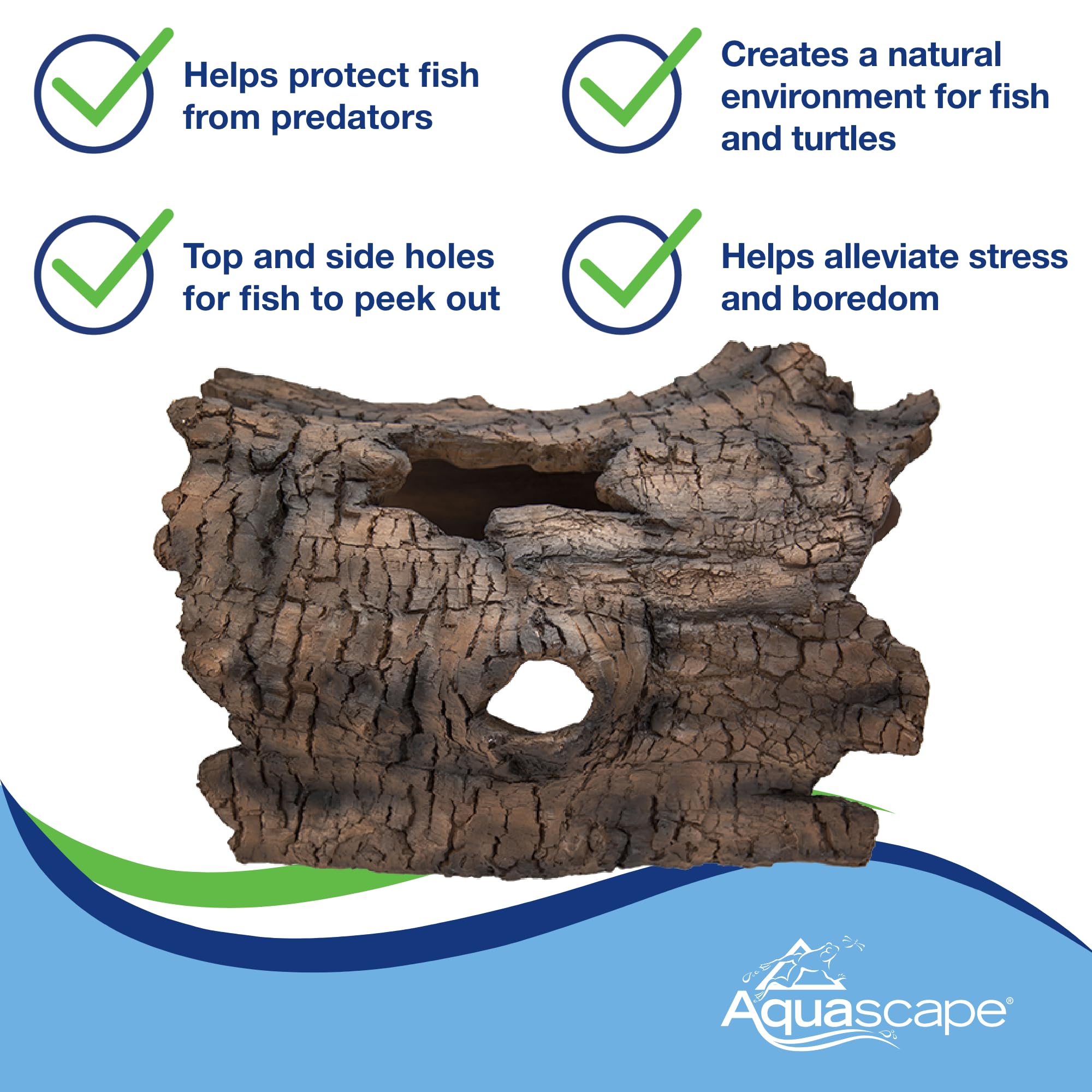 Mua Aquascape Faux Log Fish Cave, Predator Control and Decorative ...
