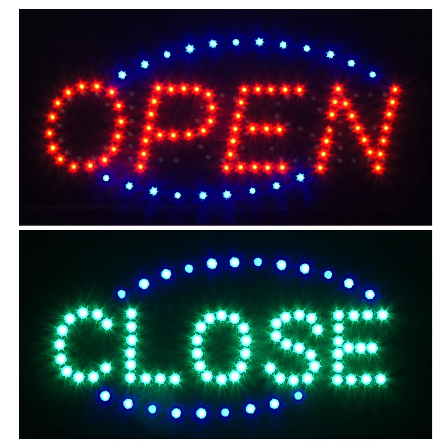 Amazon.com: 2 in 1 LED Open Close Store Restaurant Business Closed ...