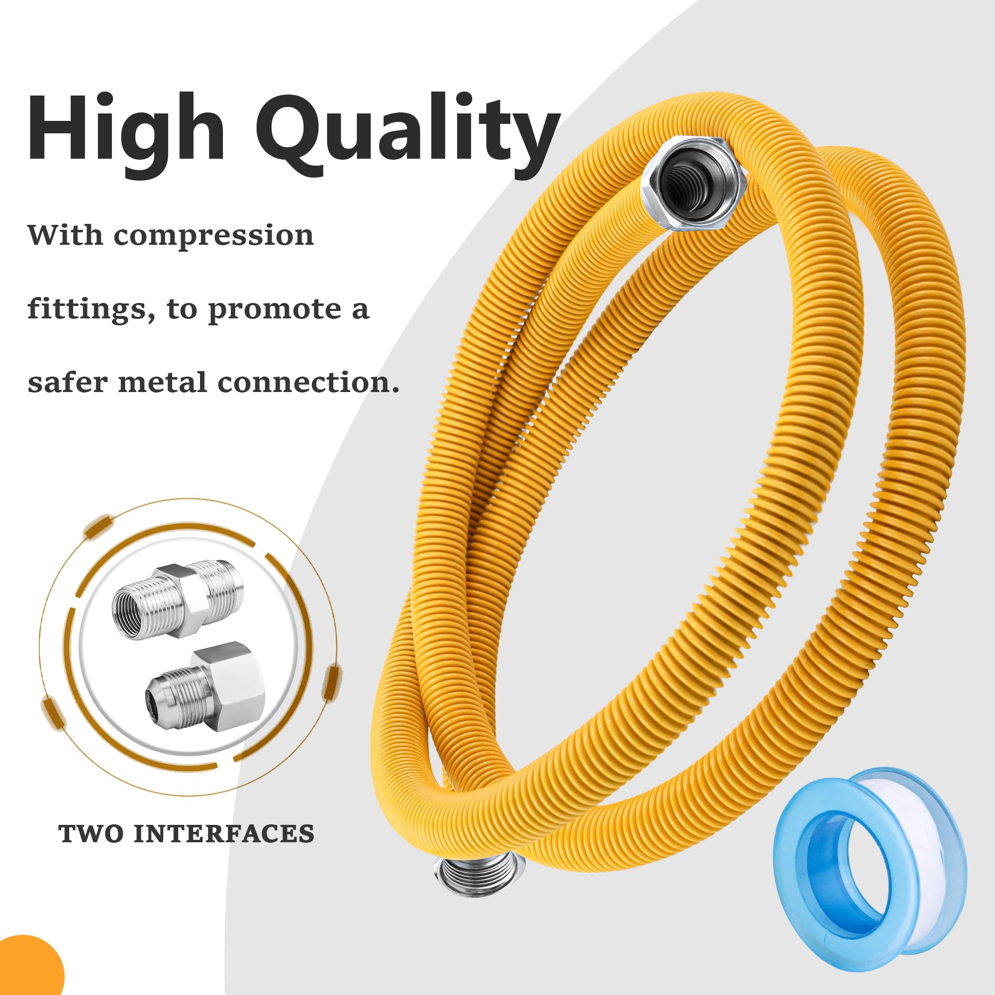 Mua Gas Line Kit, 72" Flexible Stainless Steel for Dryer, Stove, Range ...