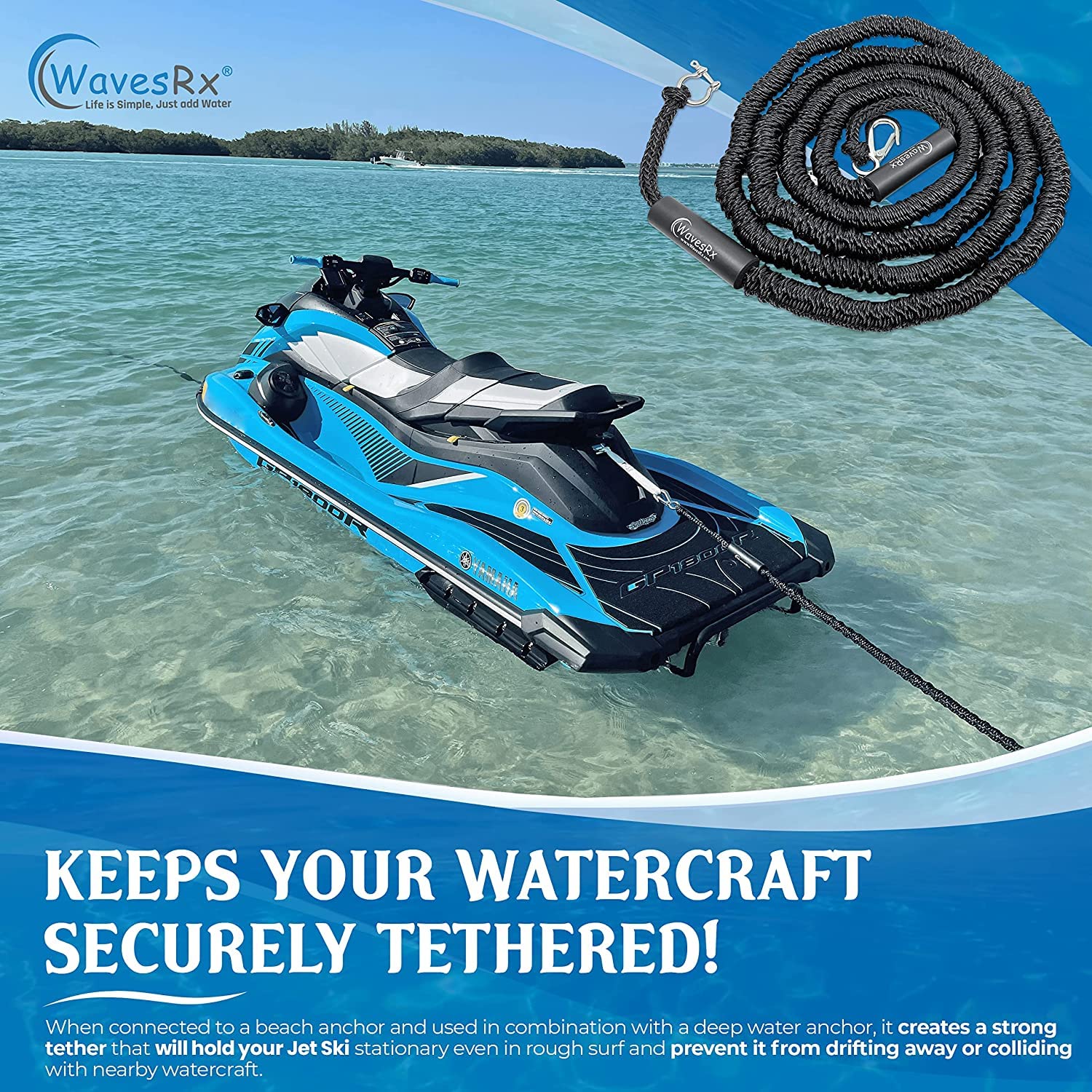 Mua WAVESRX AnchorMate BowTether Bungee Line | Boat Bungee Dock Lines ...