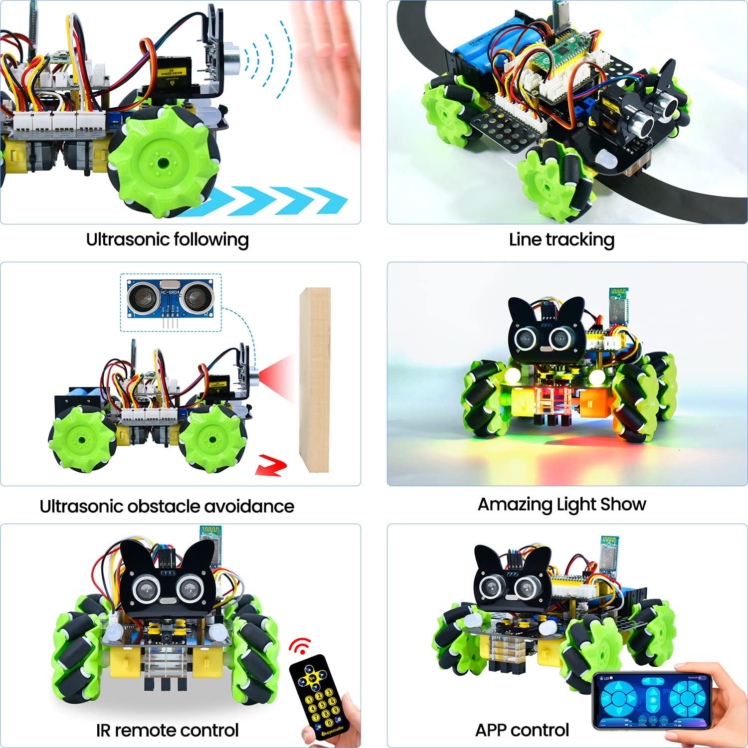 KEYESTUDIO 4WD Mecanum PICO Robot Car For Teens Adults Easy To Learn ...