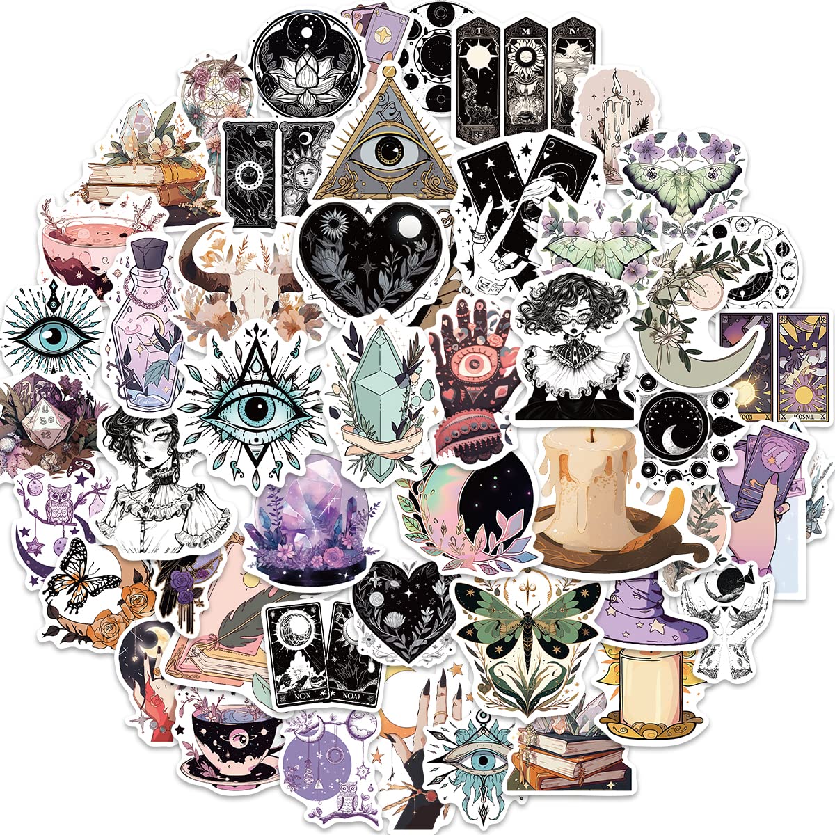 Mua 50Pcs Witch Stickers Pack, Black and White Stickers for Water ...