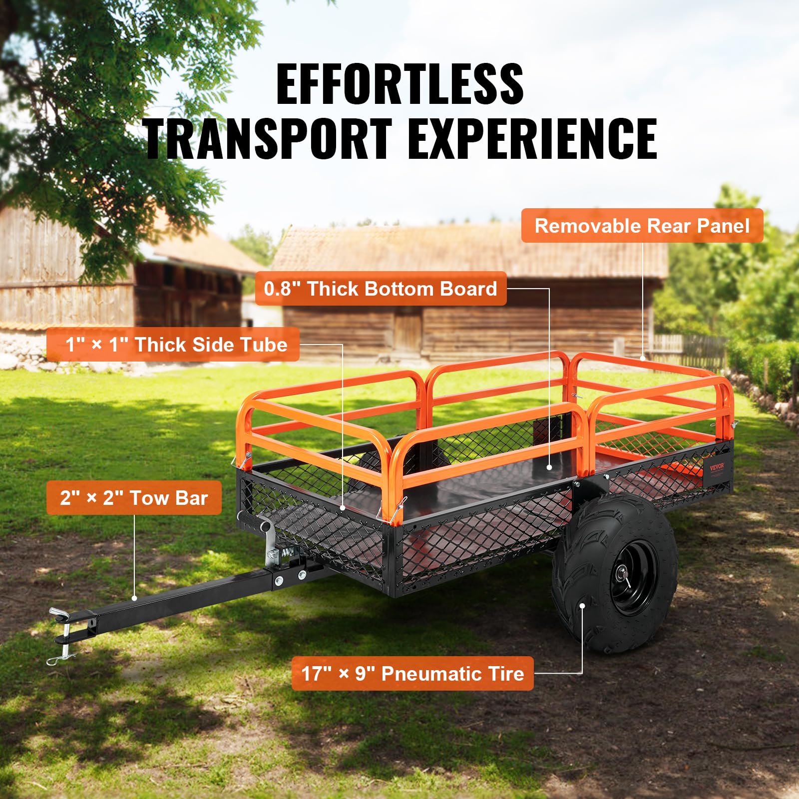 Mua VEVOR Heavy Duty Lawn Tractor Tipping Trailer with 680 kg Load ...