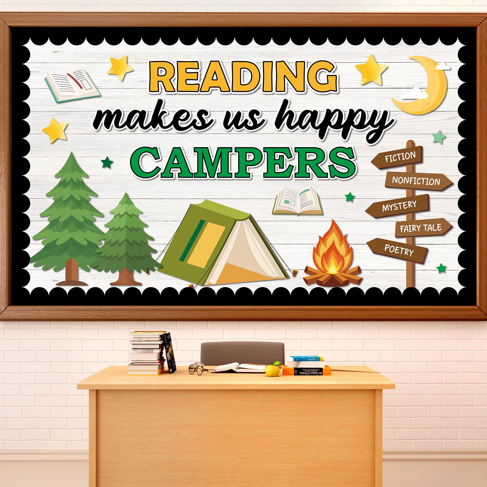 gisgfim Camping Bulletin Board Set Classroom Decorations Summer Camper ...