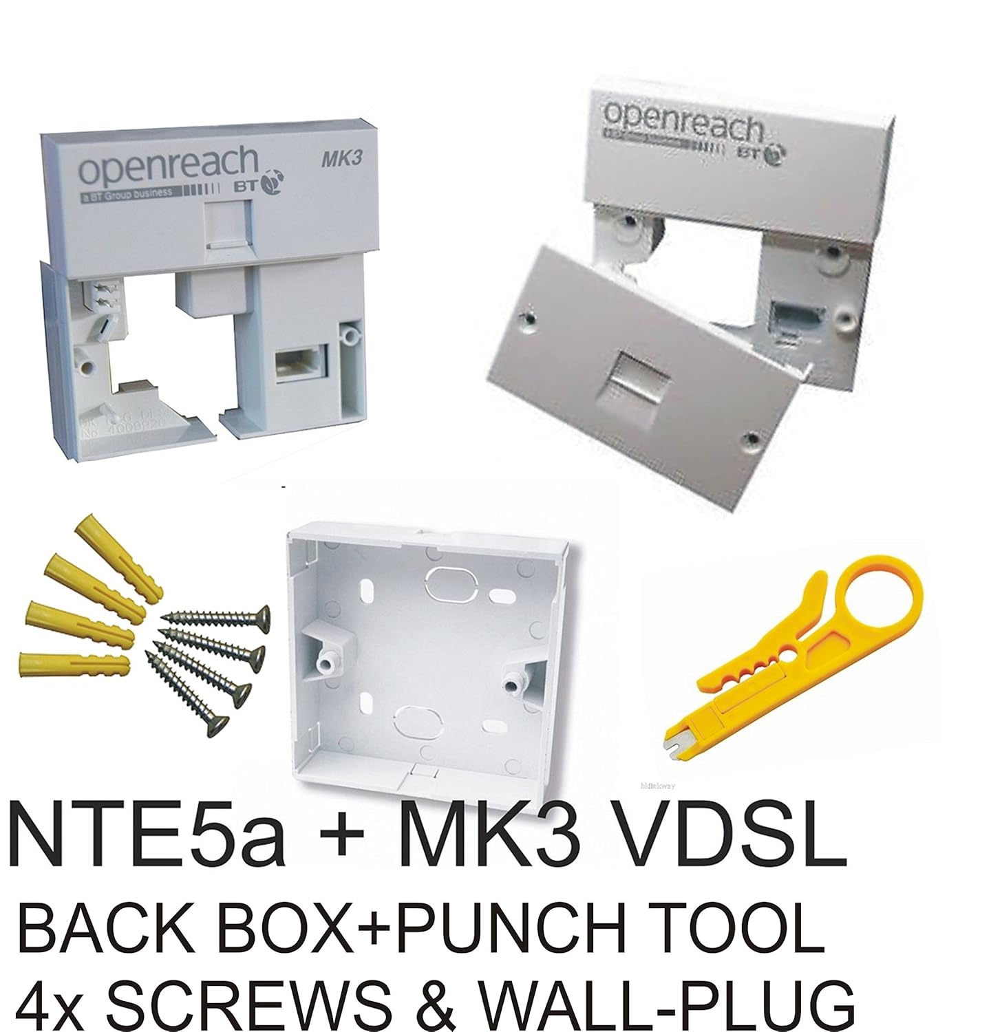 Nte5a master socket + MK3 vdsl faceplate + back box + punch down tool ...