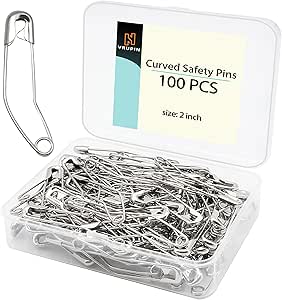 Stainless Steel Curved Safety Pins for Quilting, Safety Pins Bulk Metal Silver Sewing Pins ...