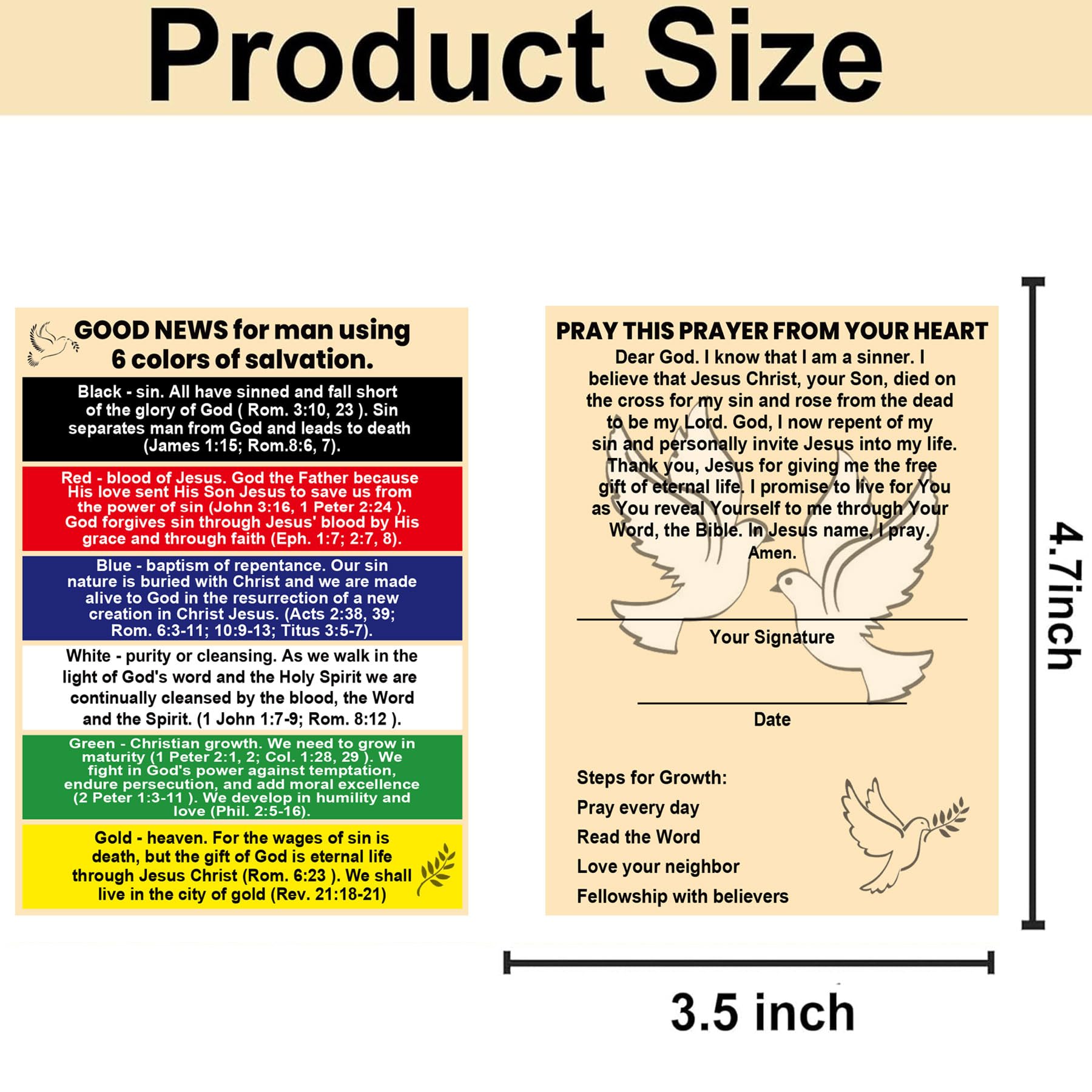 Mua Plan of Salvation Card Prayer Cards 50 Pcs Tracts Pocket Holy ...