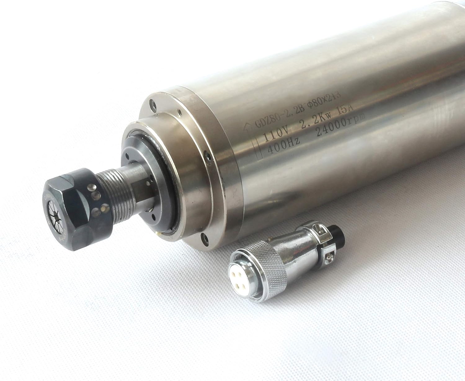 2.2KW Water Cooled CNC Spindle Motor ER20 Collet 80mm 110V/AC Spindle ...