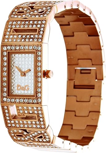 D&G Ladies Shout Quartz Watch DW0288 with Stone Set Dial and Bracelet ...