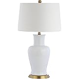 Amazon.com: Jonathan Y Gradient 25" Ceramic/Brass LED Table Lamp, White ...