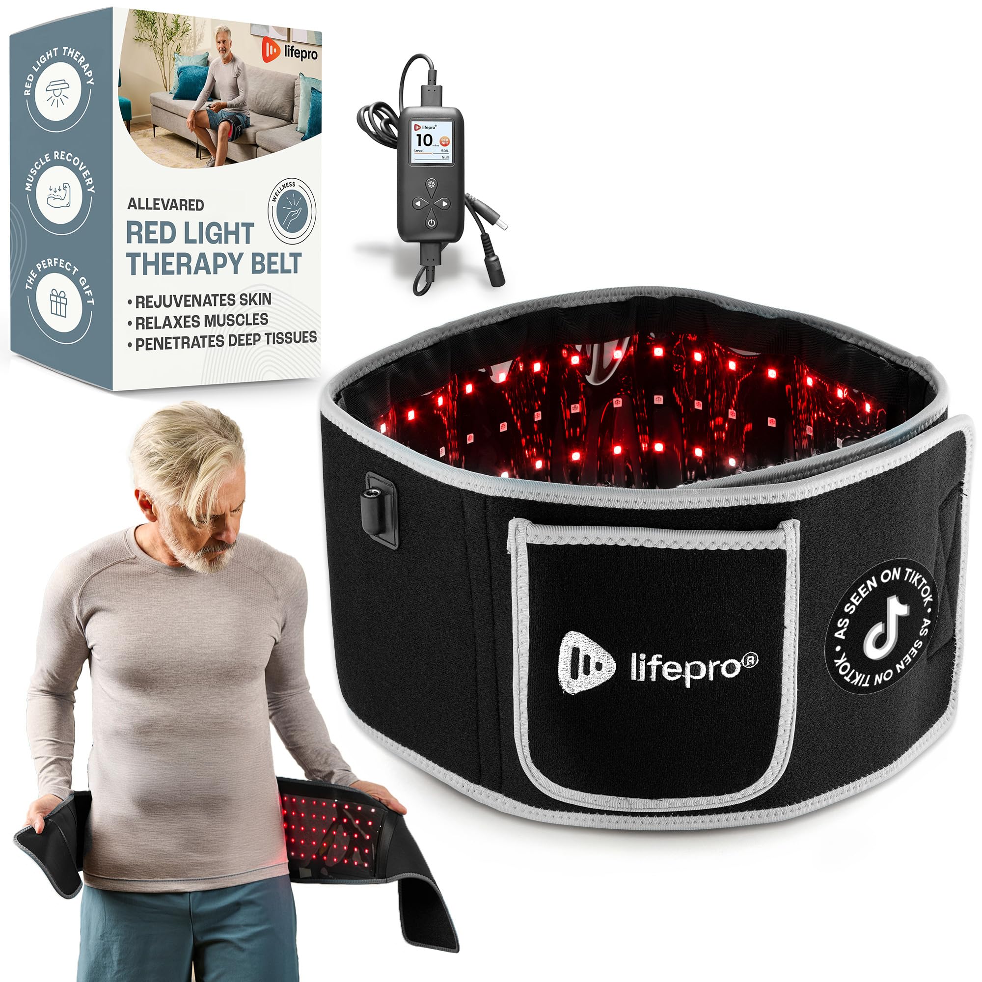 Lifepro Red Light Therapy Belt - 660nm & 850nm Near Infrared & Red ...