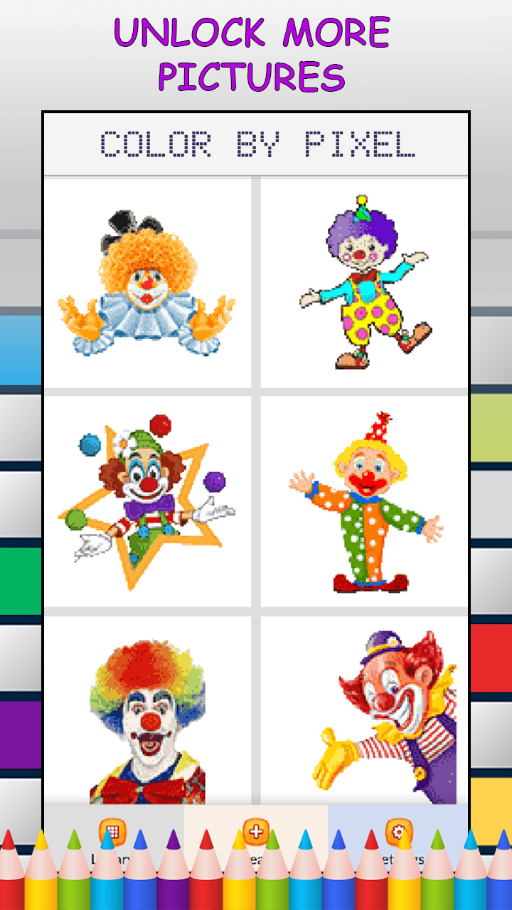 Clowns Color by Number - Free Pixel Art Game - Coloring Book Pages ...
