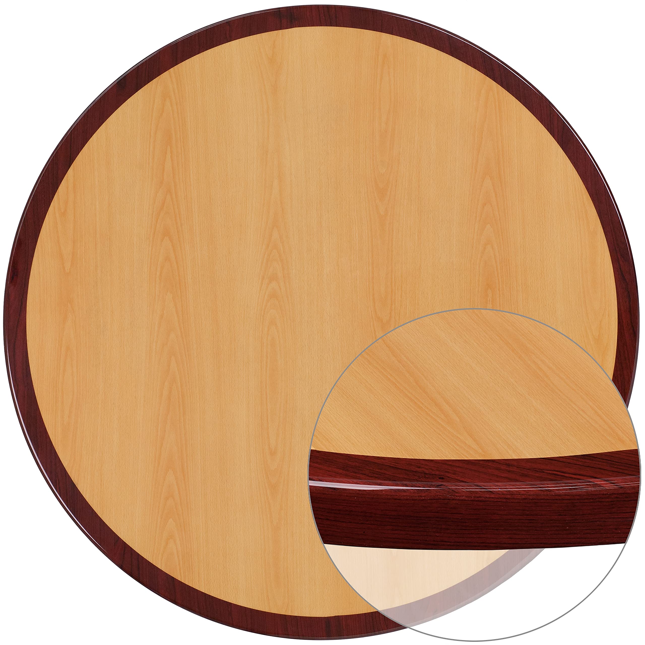Flash Furniture Glenbrook 24'' Round 2-Tone High-Gloss Cherry ...