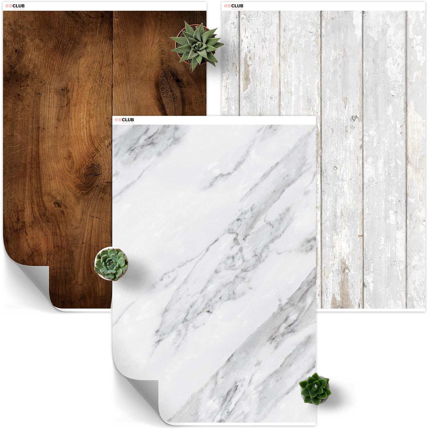 Vinyl Photography Backdrop 3-Pack for Product, Flat lay: Amazon.co.uk ...