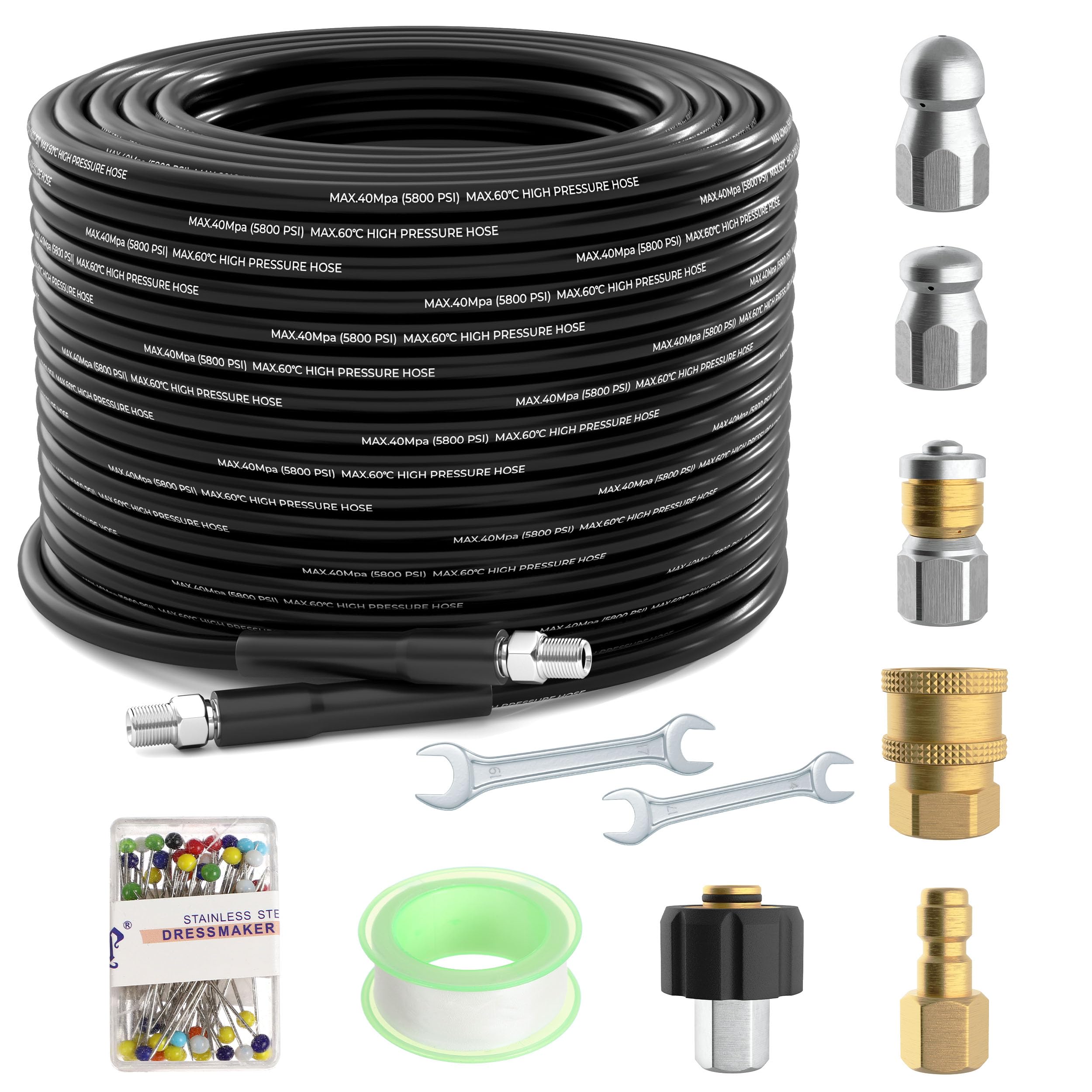 Hydrojet Drain Cleaner, Sewer Jetter Kit For Pressure Washer, Sewer ...