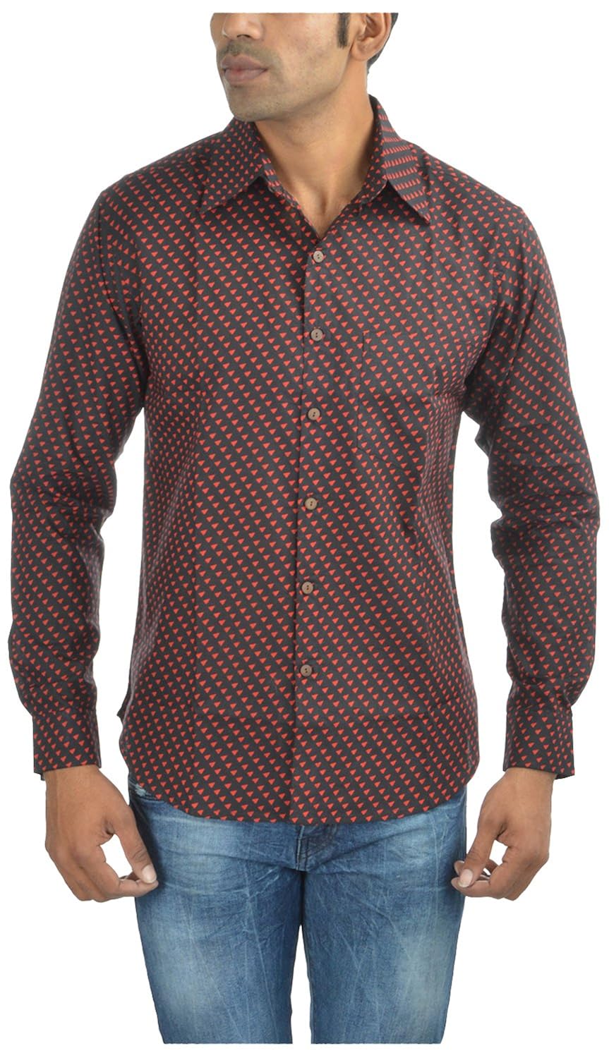 Buy Awdhesh Kumar Men's Casual Shirt_Black_ Red_XX-Large at Amazon.in