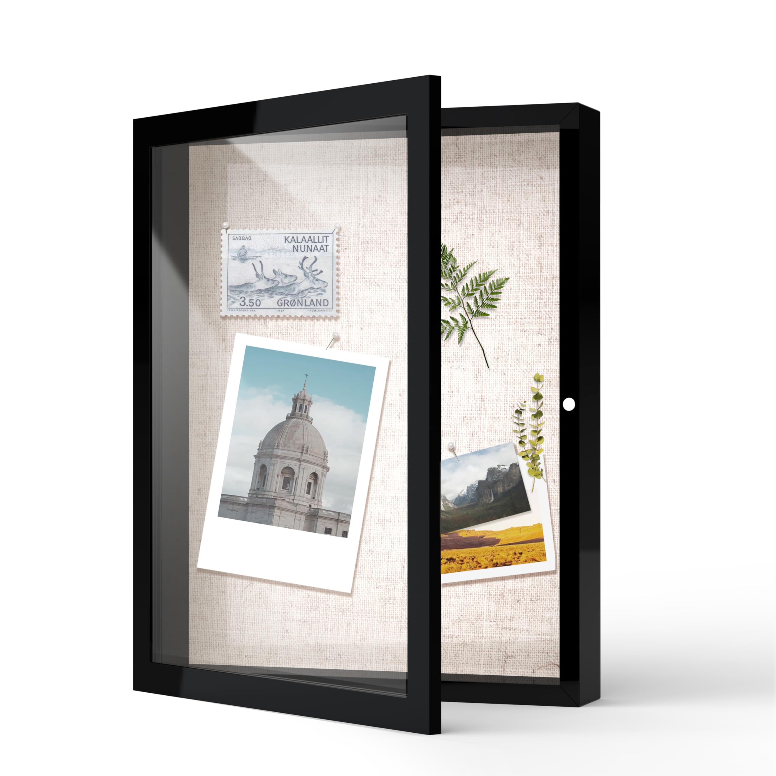 FrameWorks 11x14 Deep Shadow Box Frame, Wooden Display Case w. Linen ...